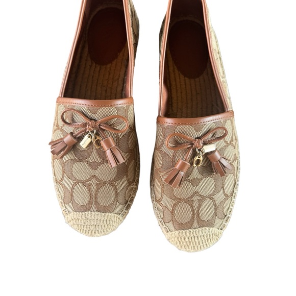 Coach | Shoes | Coach Womens Beige Patterned Espadrilles | Poshmark
